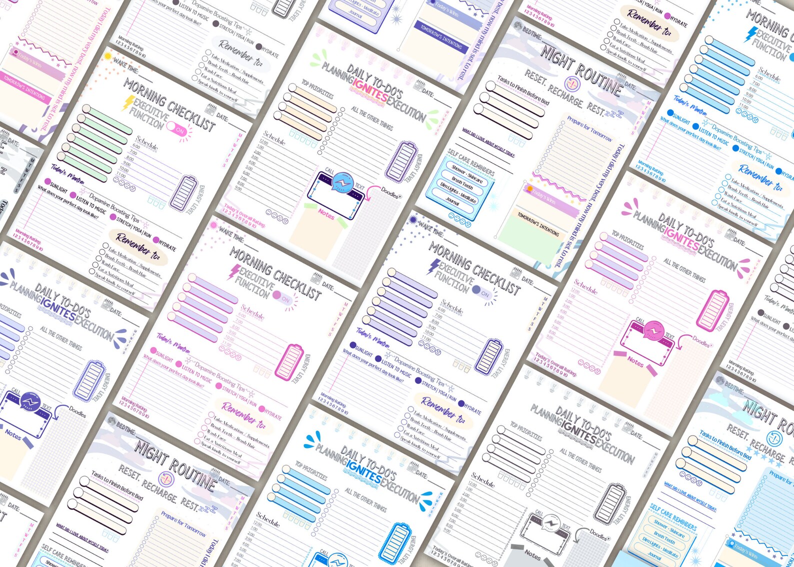 ADHD Daily Checklist Bundle for Planning and Productivity Printable and ...