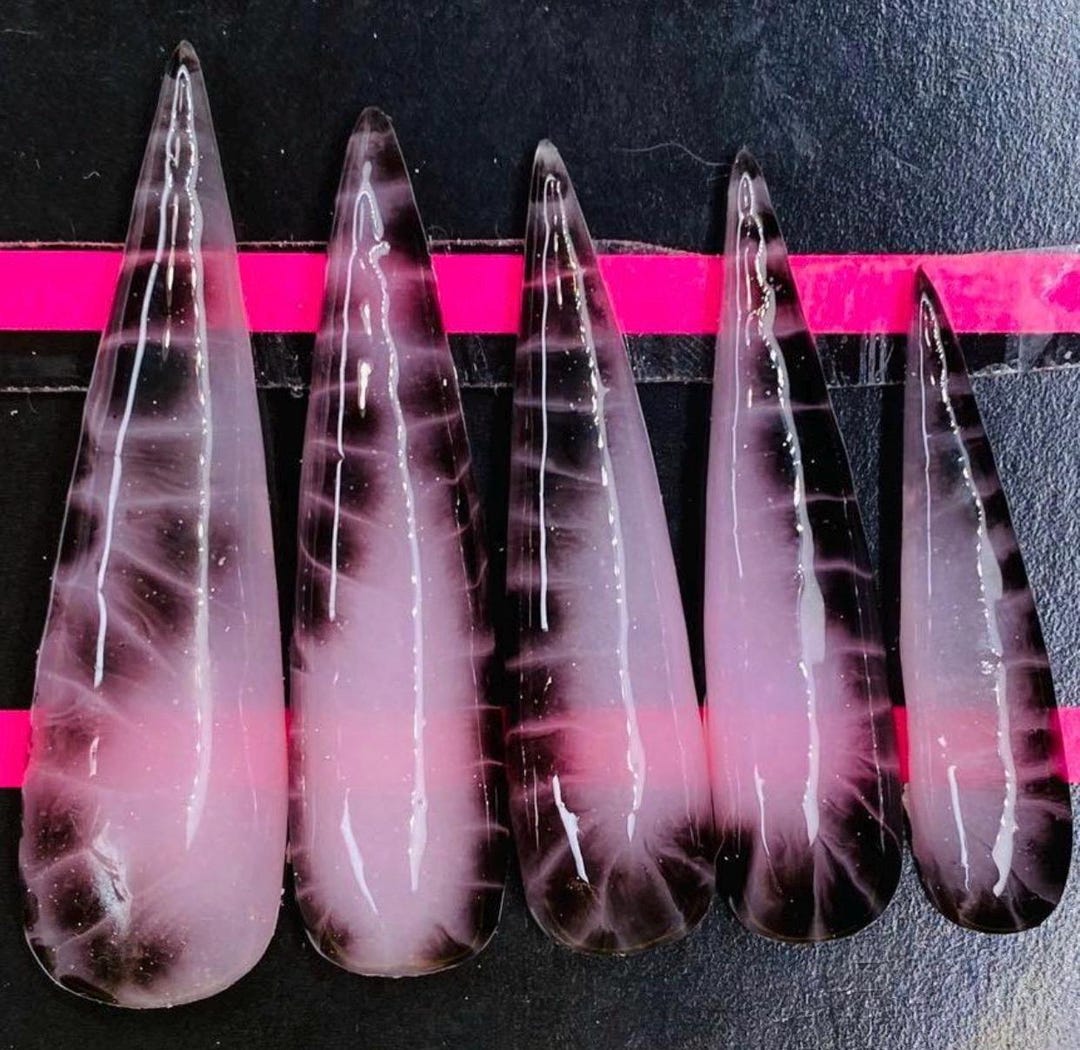 Gator Print Press on Nails XXL Stiletto Press Ons Glue on Nails - Etsy