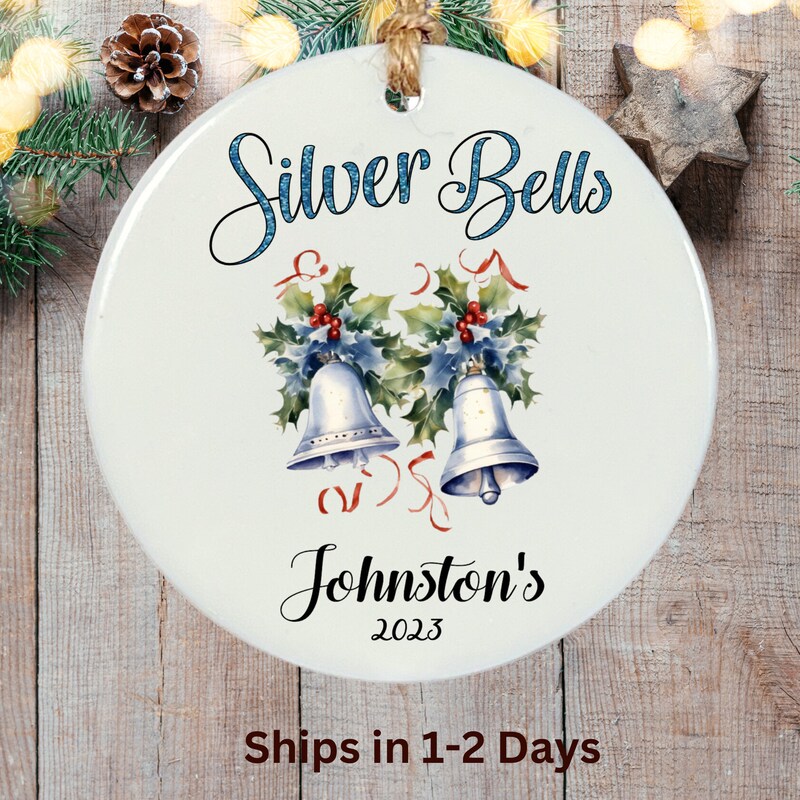Silver Bell Ornament - Etsy