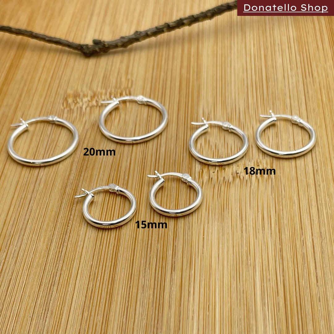 Sterling Silver French Lock Hoop Earrings 3 Pack Set Classic Hoops - Etsy