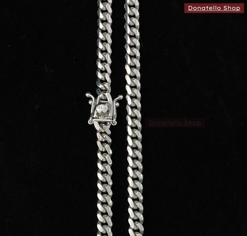 Solid 925 Sterling Silver Cuban Link Chain Necklace Heavy 6MM - Etsy