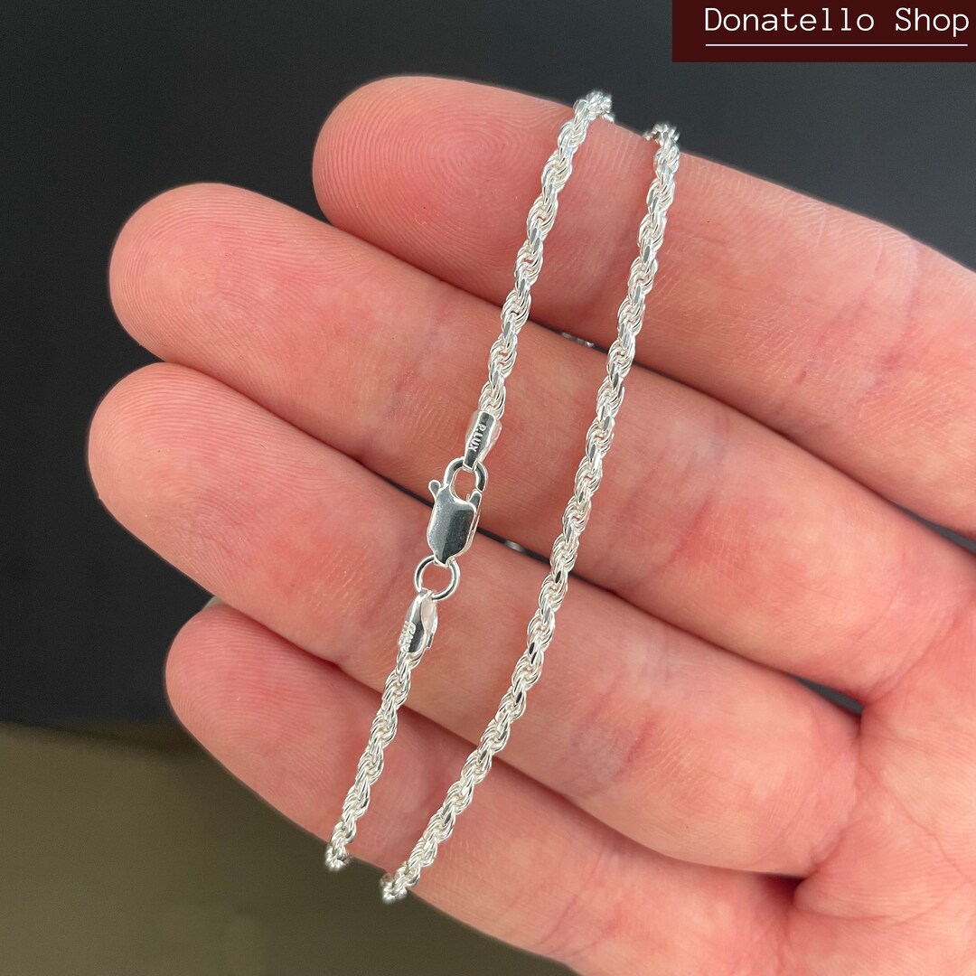 Sterling Silver 925 Rope Chain Solid Italian Made 2.5mm - Etsy