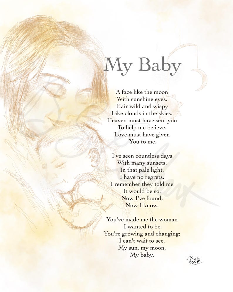 My Baby Poem Digital Print (with Design) - Version 1 - Etsy