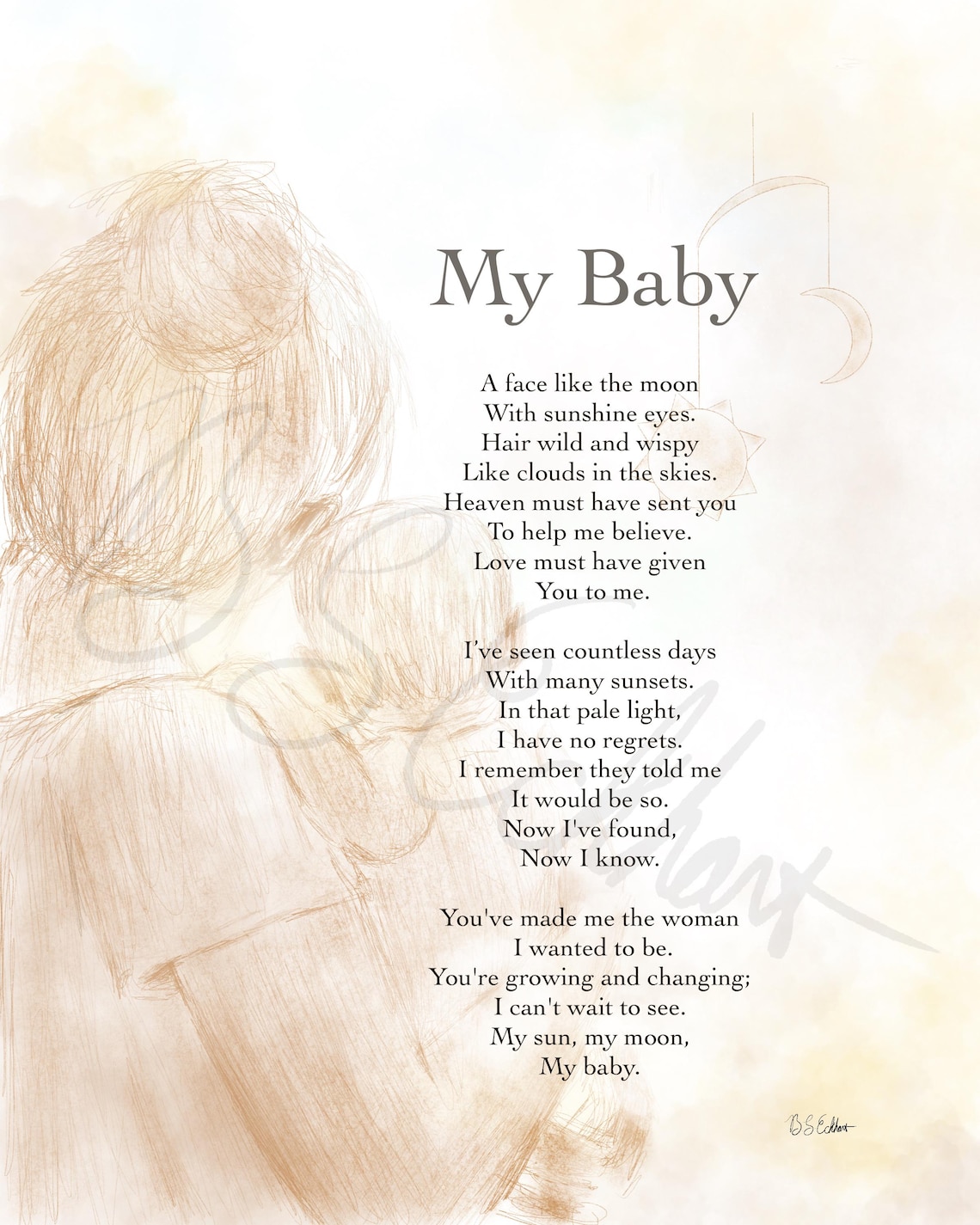 My Baby Poem Digital Print (with Design) - Version 3 - Etsy