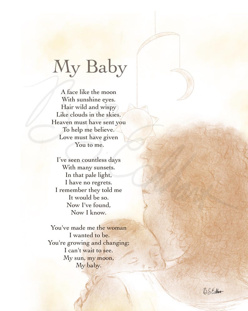 My Baby Poem Digital Print (with Design) - Version 2 - Etsy