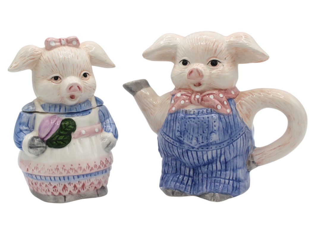 Vintage Ceramic Hand Painted Country Farmhouse Decor Piggy Pig Creamer ...