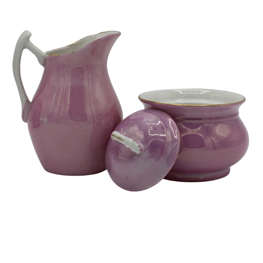 Vintage Ceramic Children's Pink Teapot Set Set: Pink Floral Design Gold ...