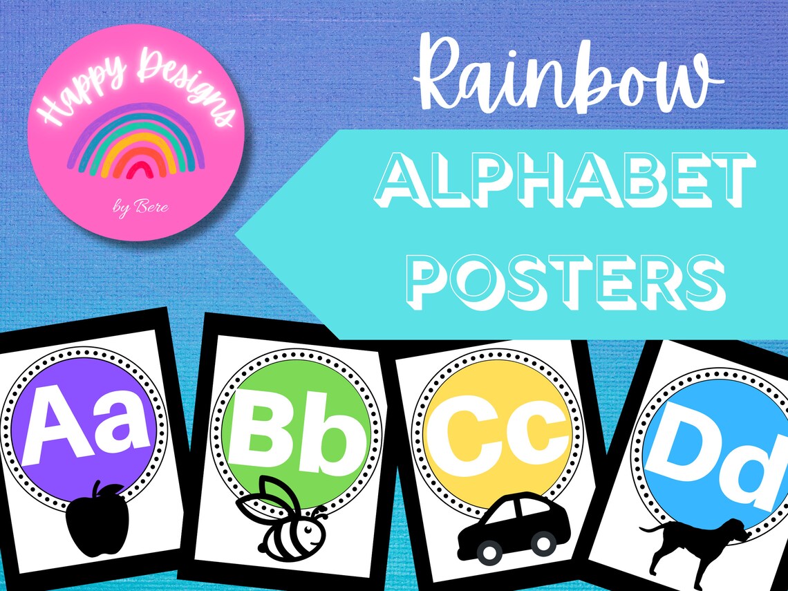 Rainbow Alphabet Posters, English, Classroom Decor, Daycare Decor, PDF ...