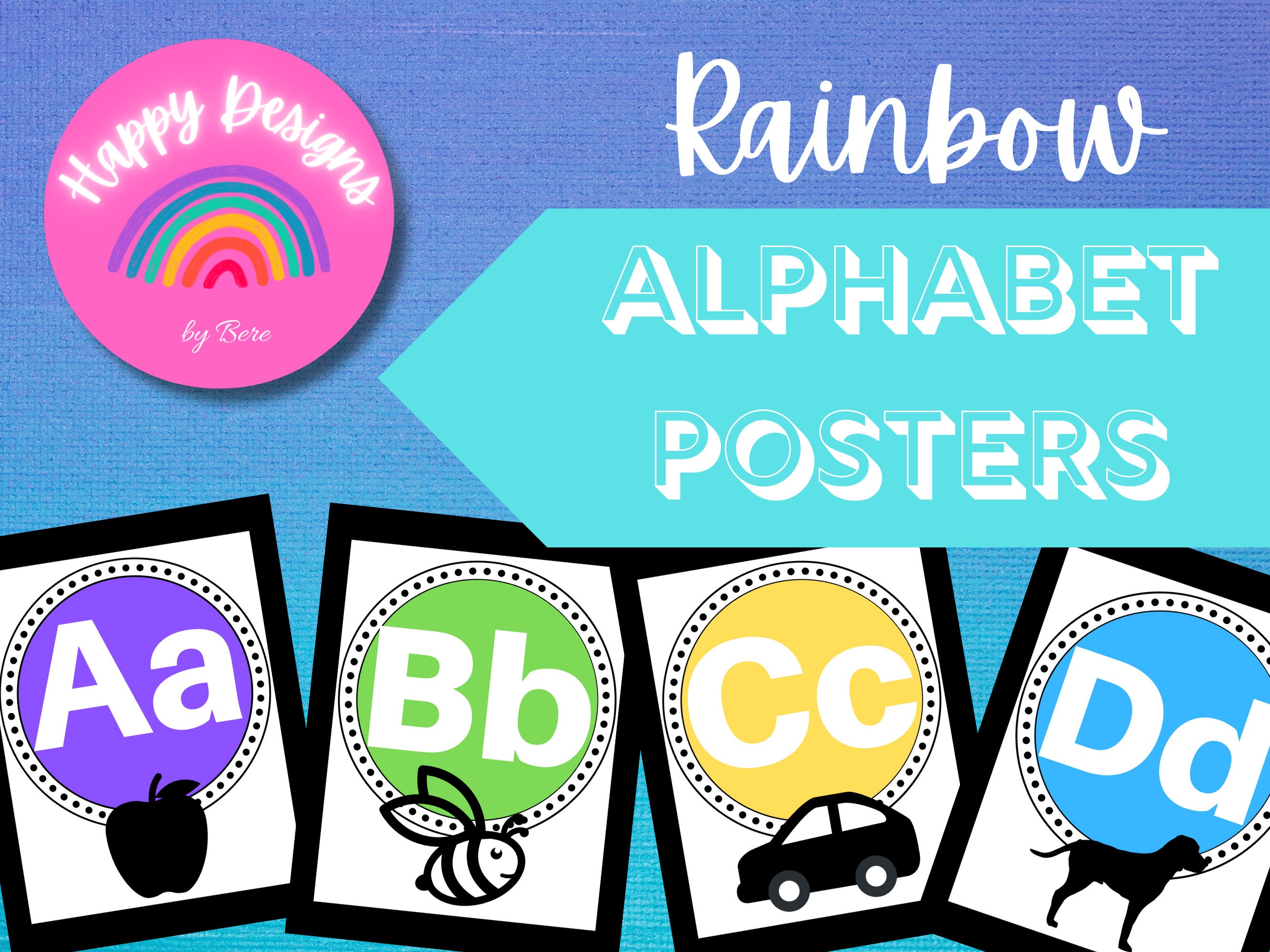Rainbow Alphabet Posters, English, Classroom Decor, Daycare Decor, PDF ...