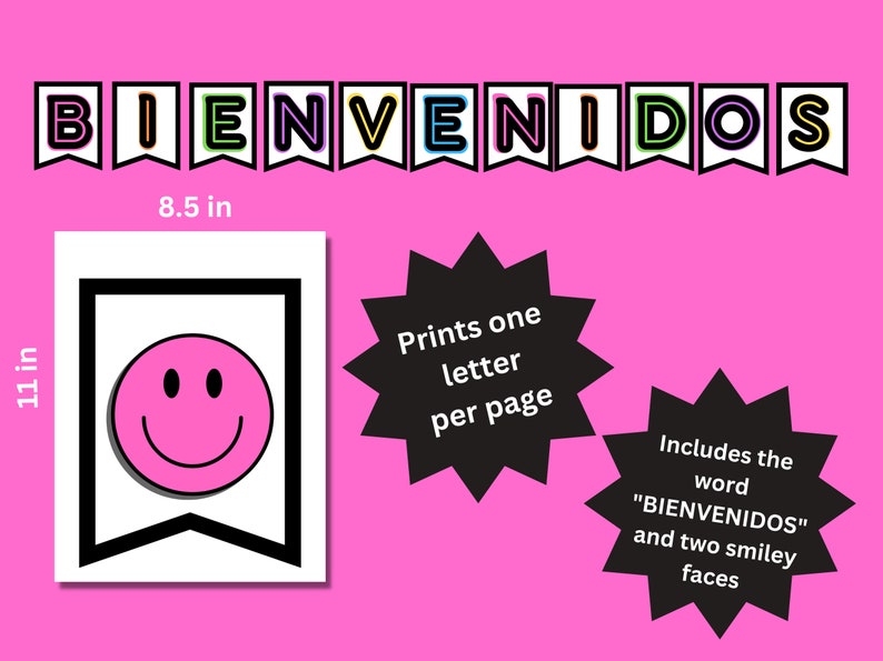 Spanish Welcome Sign/ Banner, Bienvenidos Posters, Bilingual Classroom ...