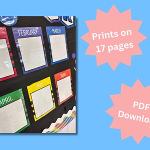 Birthday Bulletin Board, Rainbow and Stripes Theme, Classroom Decor ...