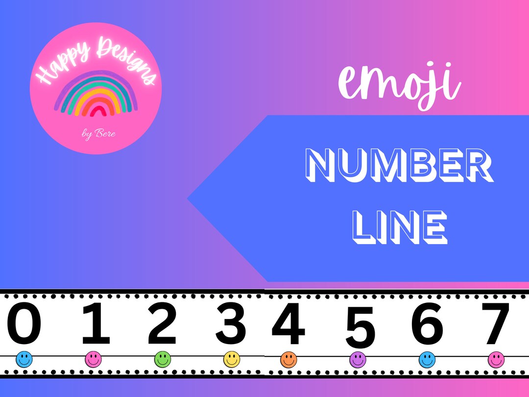 Emoji Classroom Number Line, Classroom Decor, PDF - Etsy