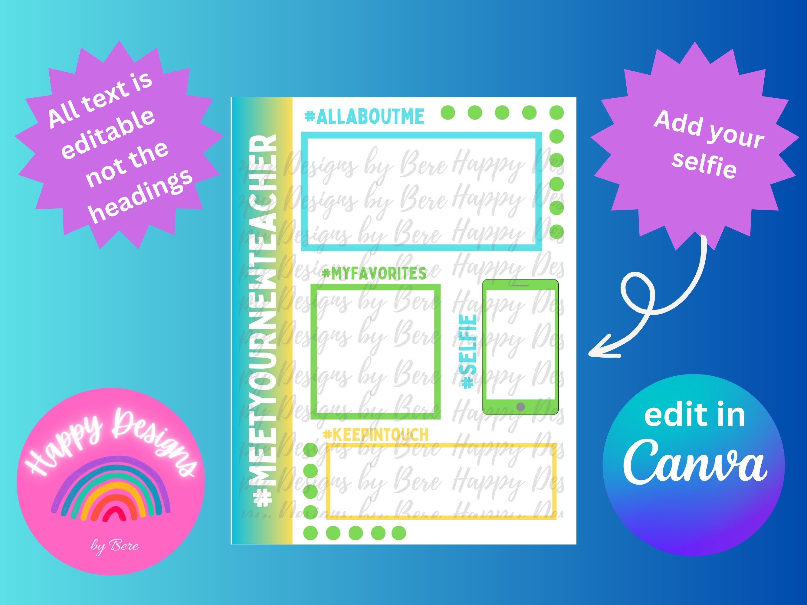 Meet the Teacher Letter Template, Editable in Canva - Etsy