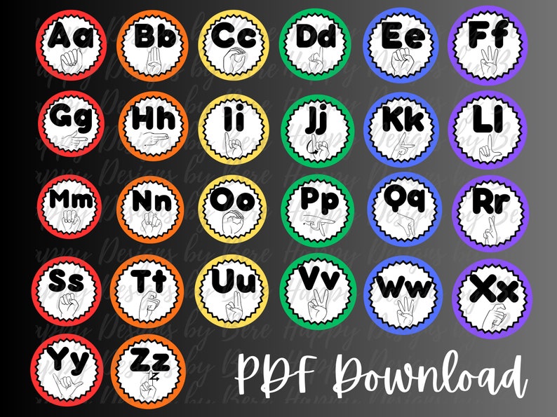 Sign Language Alphabet Posters, Classroom Decor, PDF Download - Etsy