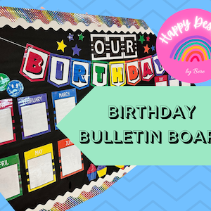 Birthday Bulletin Board, Rainbow and Stripes Theme, Classroom Decor ...