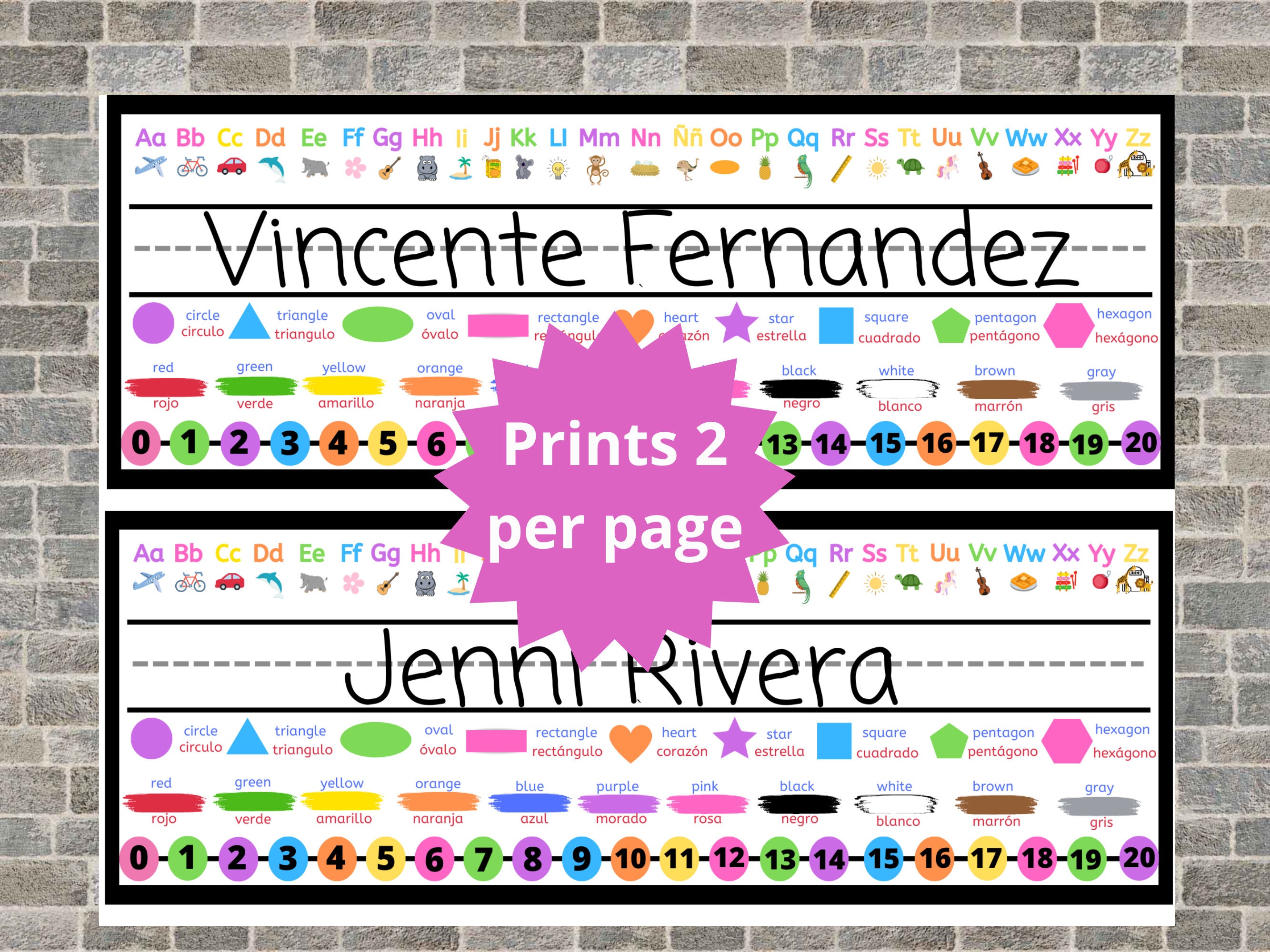 Bilingual Name Tags, Classroom Name Labels, Dual Language Classroom ...