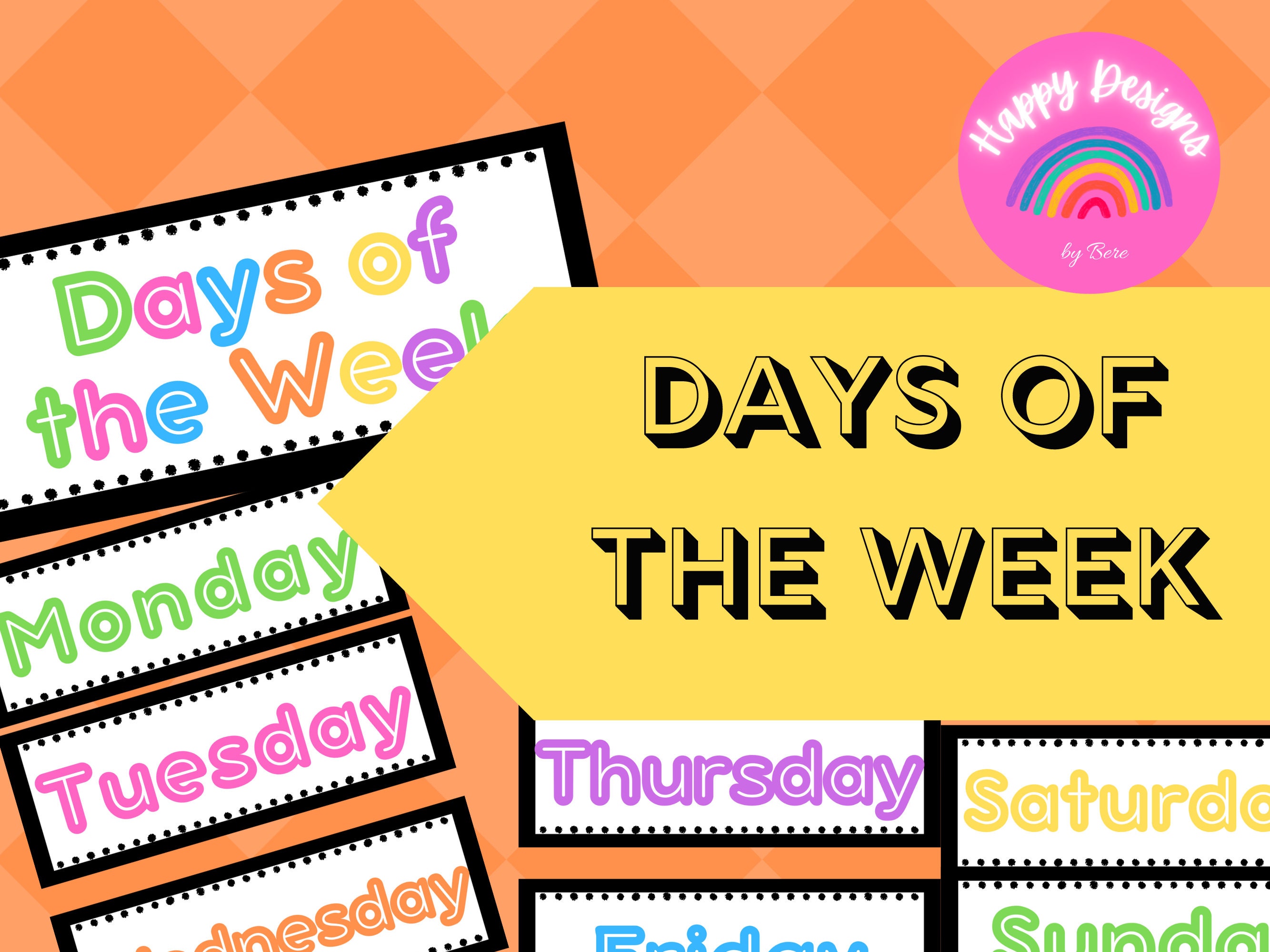 Days of the Week Classroom Posters, Classroom Decor, Daycare Decor, PDF ...