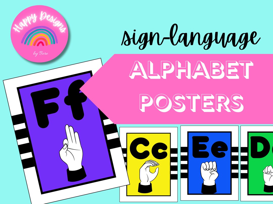 Sign Language Alphabet Posters, Classroom Decor, PDF File - Etsy