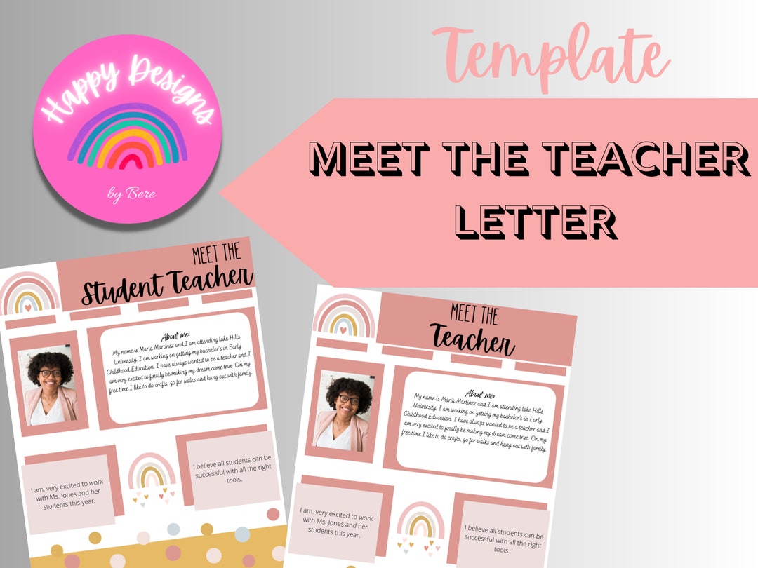 Meet the Teacher Letter, Meet the Student Teacher Letter, Editable, - Etsy