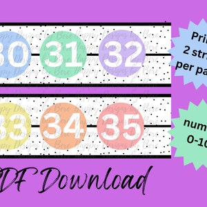 Number Line in Rainbow Pastels Colors, Classroom Decor, PDF Download - Etsy