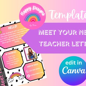 Meet the Teacher Letter Template, Editable in Canva - Etsy