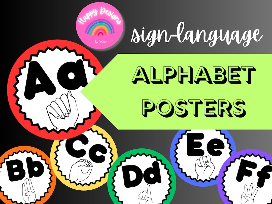 Sign Language Alphabet Posters, Classroom Decor, PDF Download - Etsy
