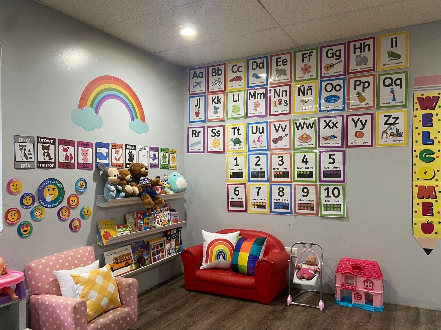 Rainbow Colors Bilingual Alphabet Posters, Dual Language Classroom ...