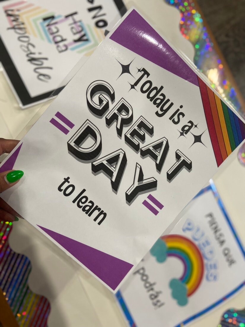 Motivational Classroom Posters, English and Spanish - Etsy