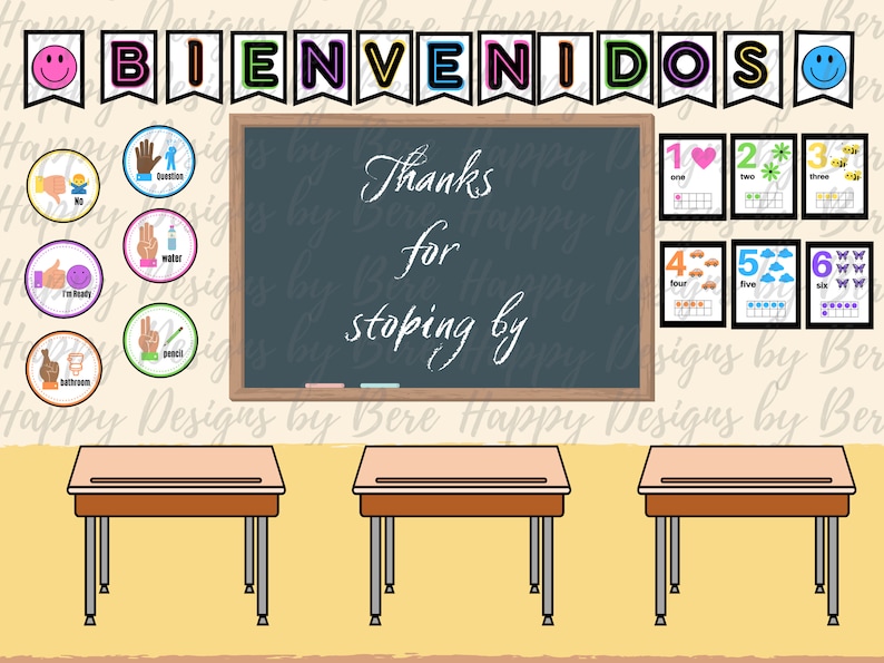 Spanish Welcome Sign/ Banner, Bienvenidos Posters, Bilingual Classroom ...