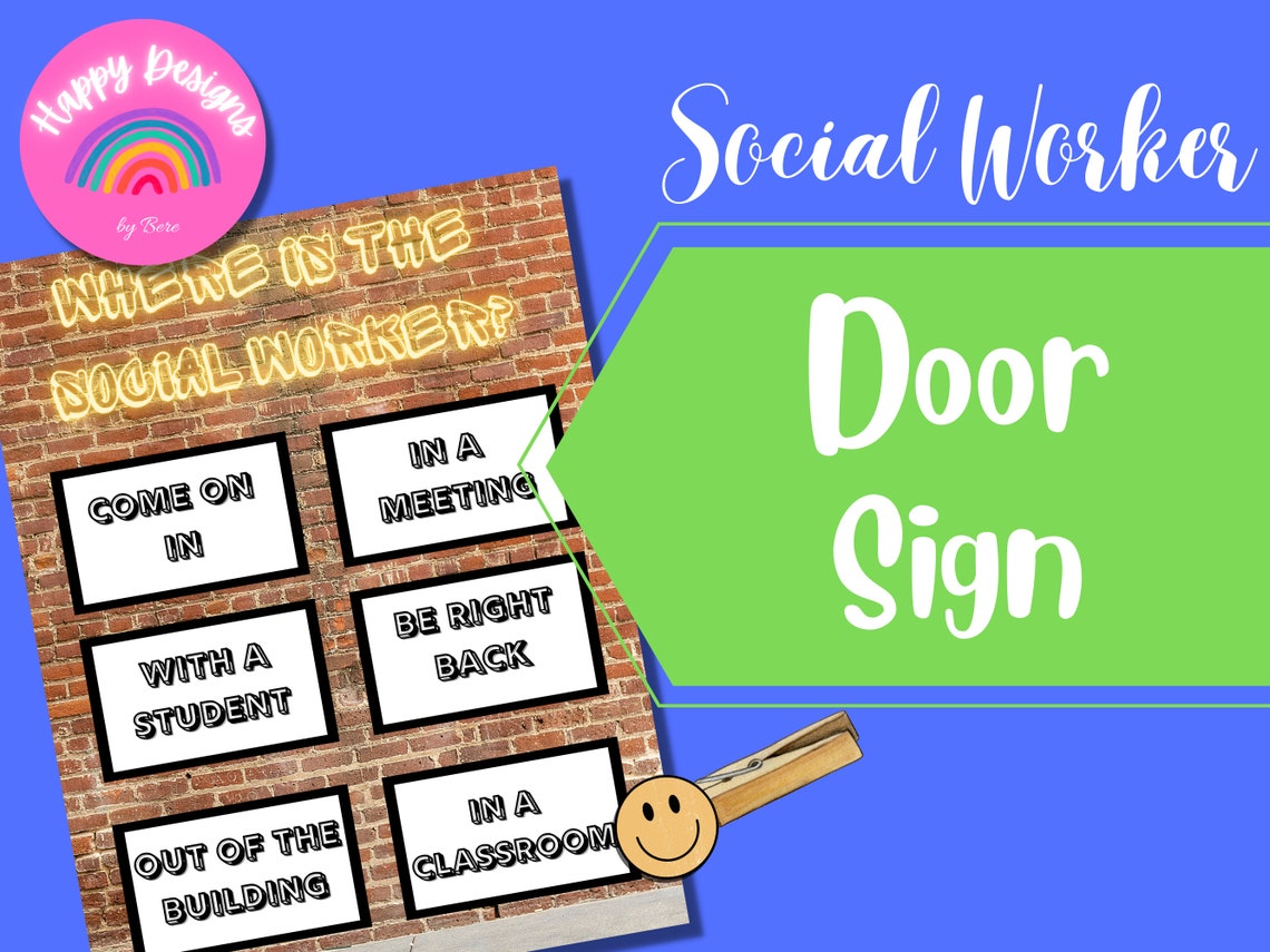 Social Worker Door Sign - Etsy