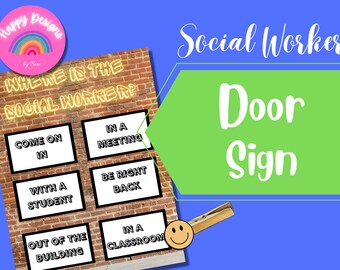 Editable Social Worker Office Sign: Personalized Door Decor (digital ...