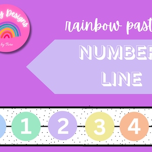 Number Line in Rainbow Pastels Colors, Classroom Decor, PDF Download - Etsy