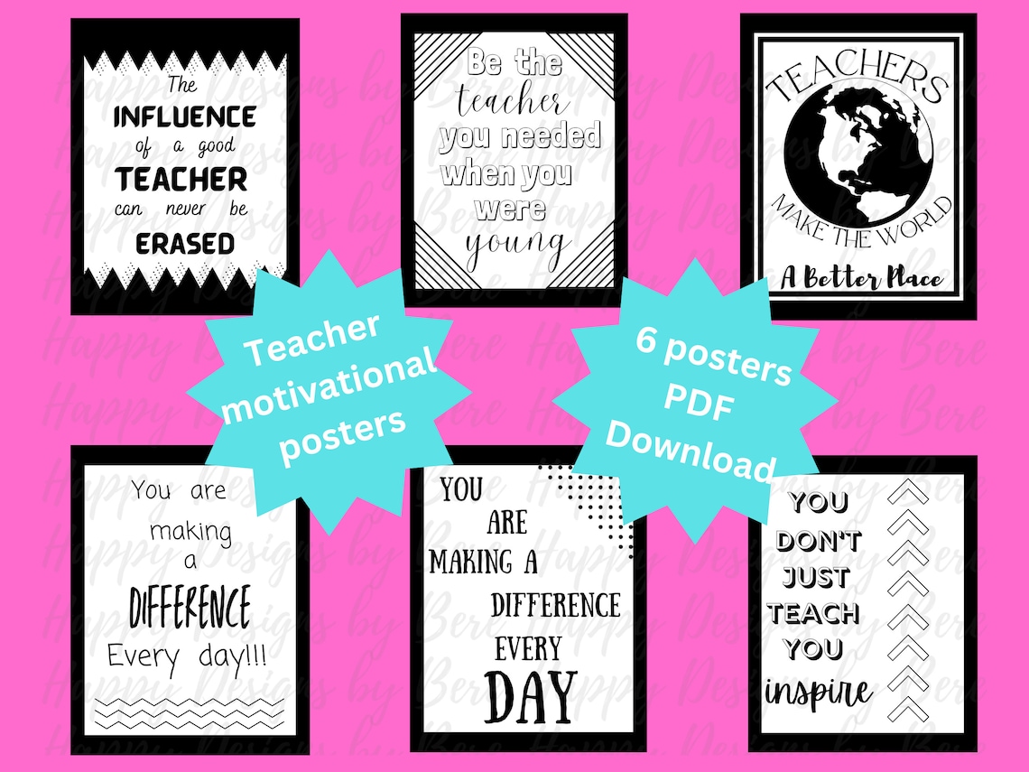 Teacher Motivational Posters, Teacher Lounge Decor, PDF Download - Etsy
