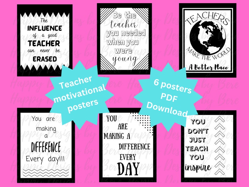 Teacher Motivational Posters, Teacher Lounge Decor, PDF Download - Etsy