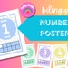 Bilingual Number Posters in Rainbow Pastels Colors, Dual-language ...