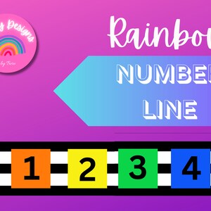 Rainbow Stripes Number Line, Classroom Decor, PDF Download - Etsy