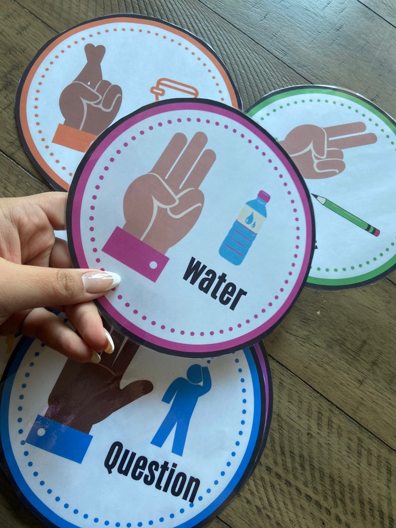 Rainbow Classroom Hand Signals, Classroom Management,pdf File - Etsy