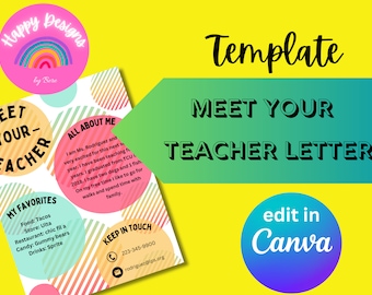 INSECT Meet the Teacher Letter Canva Template Editable Meet the Teacher ...