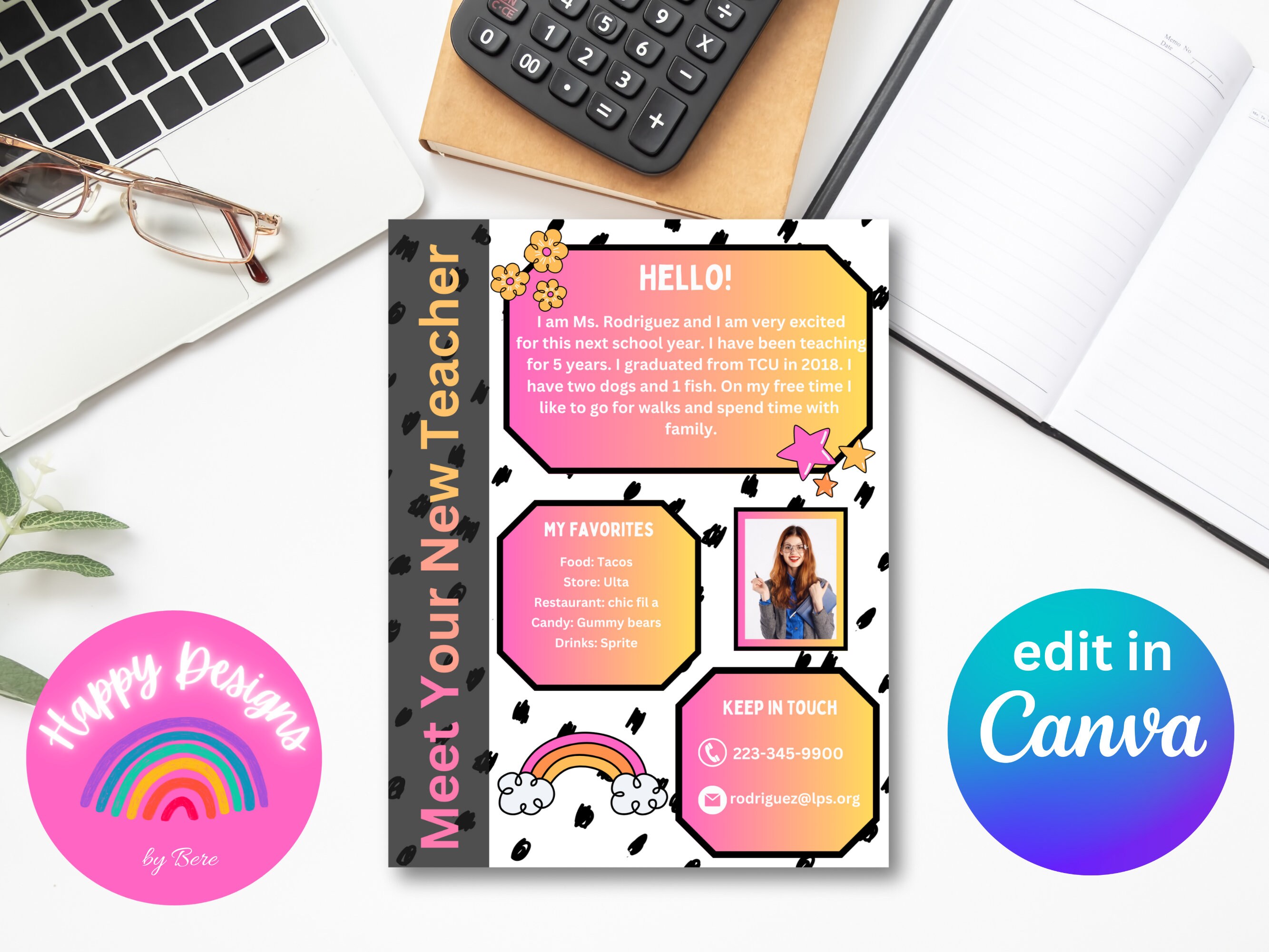 Meet the Teacher Letter Template, Editable in Canva - Etsy
