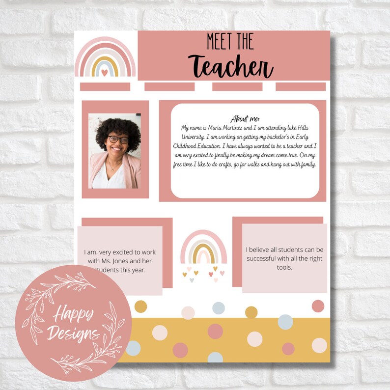 Meet the Teacher Letter, Meet the Student Teacher Letter, Editable, - Etsy