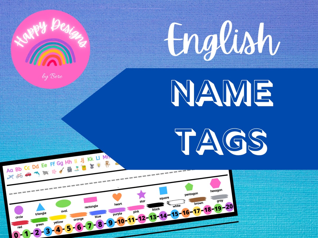 Classroom Name Tags, English, PDF Download - Etsy