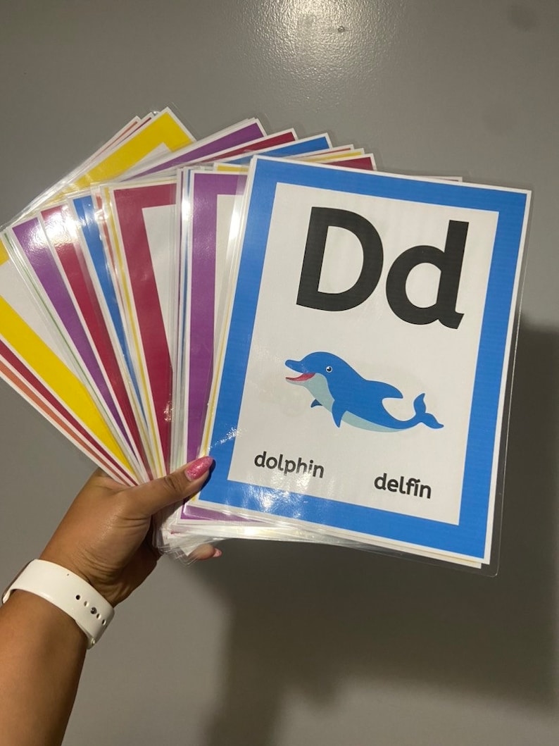 Rainbow Colors Bilingual Alphabet Posters, Dual Language Classroom ...