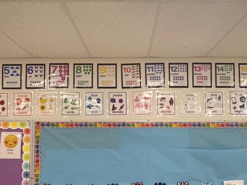 Bilingual Color Posters, Dual Language Classroom, Colores, PDF - Etsy