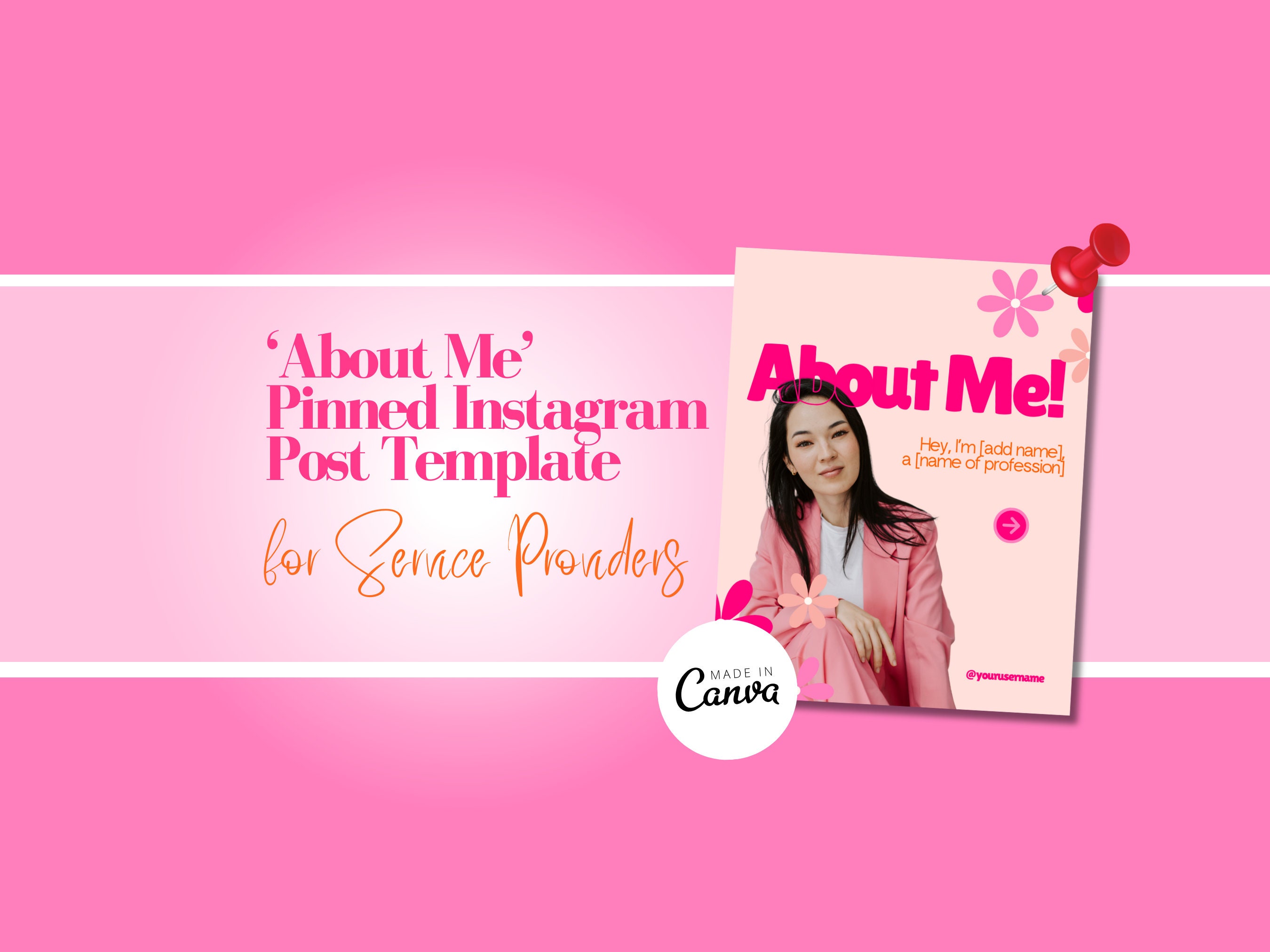 Pinned About Me Instagram Post Template for Service Providers | Canva ...
