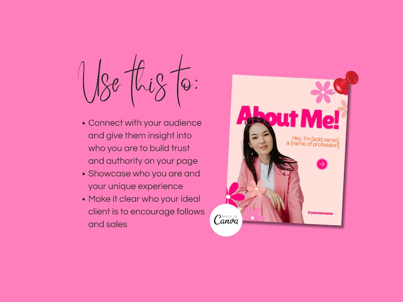 Pinned About Me Instagram Post Template for Service Providers | Canva ...