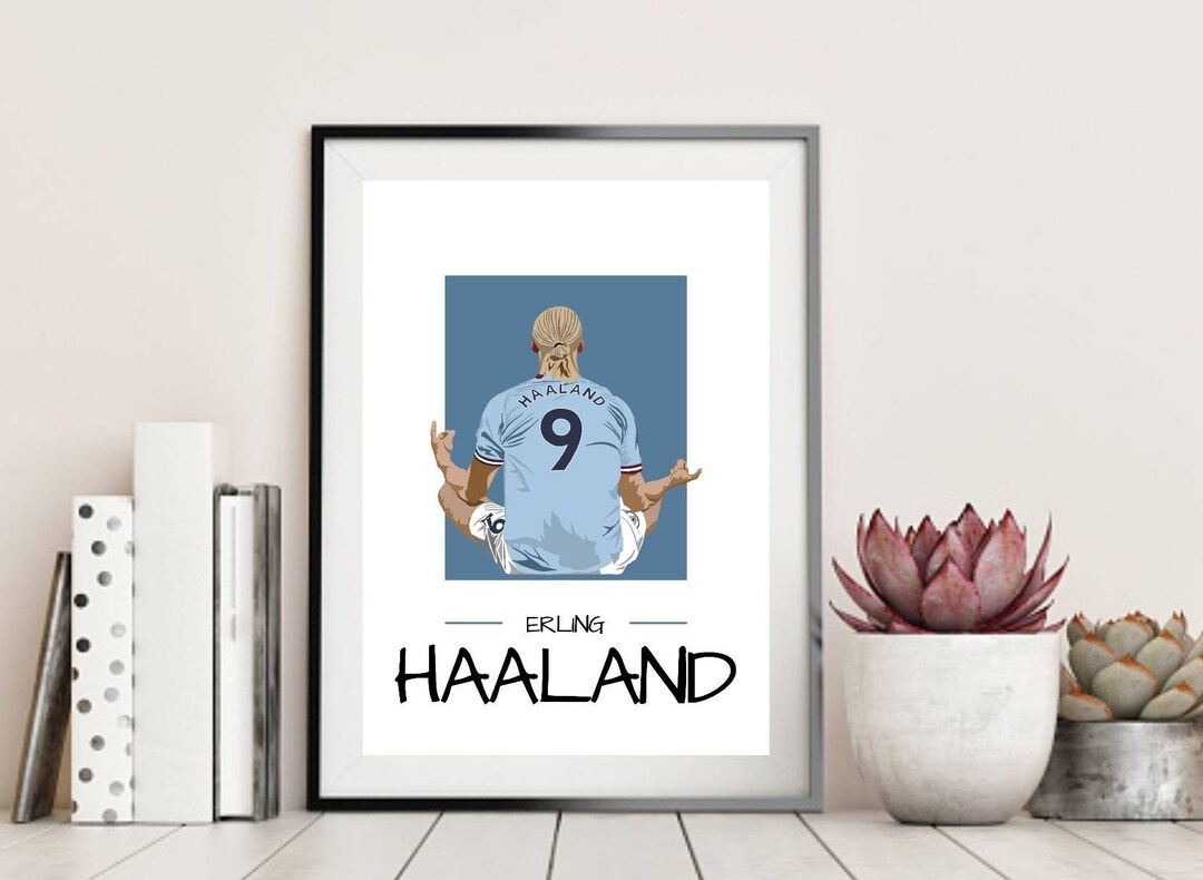 NEW: Erling Haaland Manchester City Hand Drawn Digital Print A4 - Etsy