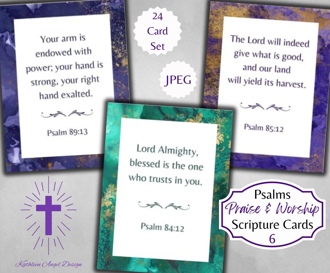 Psalms Scripture Verse Cards: Praise & Worship Ephemera (digital ...