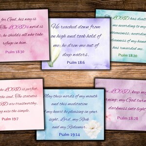 Watercolor Psalms Praise Worship Series 1 Scripture Cards - Bible Verse ...