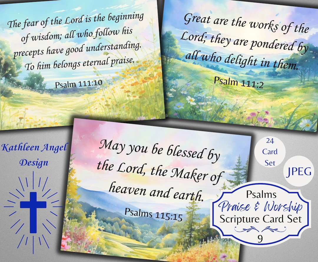 Wildflower Psalms Scripture Verse Cards: Christian Ephemera (digital ...