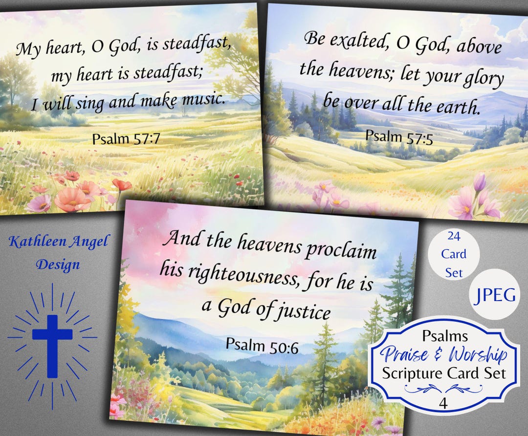Wildflower Psalms Scripture Verse Cards: Christian Ephemera (digital ...
